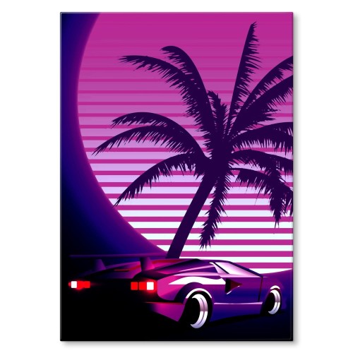 Metal graphic 80s car – decoration for garage | SteelPoster