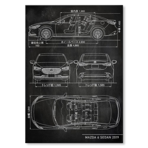 Metal graphic Mazda 6 Sedan Slate – decoration for living room ...