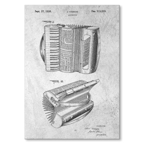 Metal poster Accordion Instrument Stone – decoration for living room ...